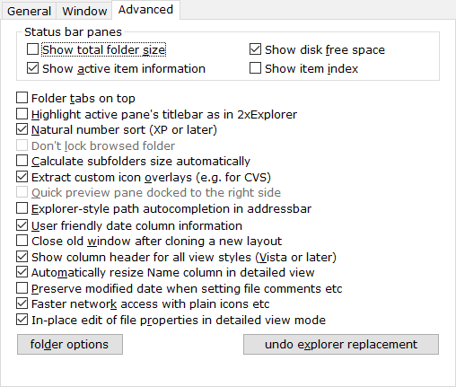 xplorer² online help: User Interface customization